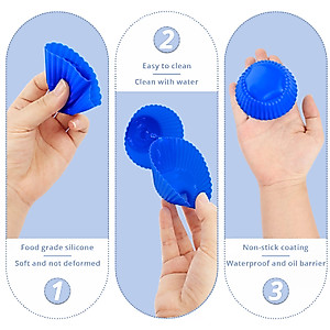 KUFUNG 9 Pack Silicone Cupcakes Liners, Reusable Non Stick Silicone Cupcake Baking Cups, Standard Size Silicone Baking Cups For Cupcake, Muffins (7 cm, Multicolor)