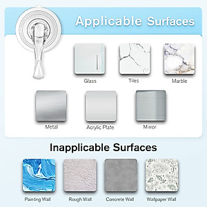 VIS'V Suction Cup Hooks, Small Clear Heavy Duty Vacuum Suction Hooks with Wipes Removable Strong Window Glass Door Kitchen Bathroom Shower Wall Suction Hanger for Towel Loofah Utensils Wreath - 4 Pcs