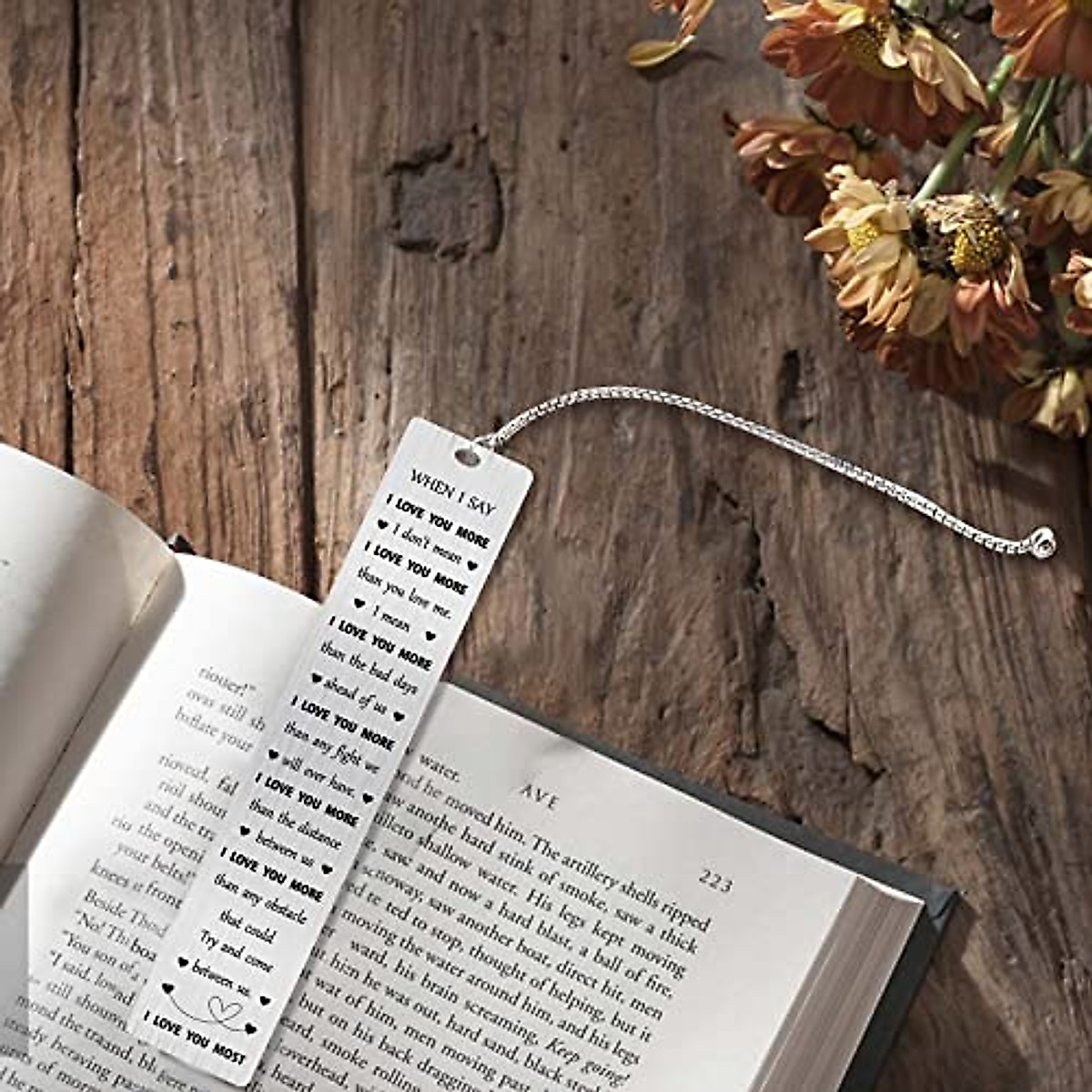 Jzxwan I Love You Gifts Bookmark for Him Her, When I Say I Love You More Note, Personalized Wedding Anniversary Present for Husband Wife, Unique Birthday Valentine's Day Gifts for Men Women