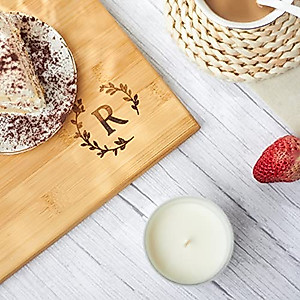 Bamboo Cutting Boards with Famaily Last Name for Kitchen Wedding Gift, Last Name Cutting Board with Engraved Handmade for Housewarming Gifts(Letter D)