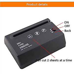 USB Paper , A6 Micro Cut Paper with Letter Opener Function Portable Mini Paper for Paper, Invoices, Receipts, PP Plastic, USB or Battery Powered