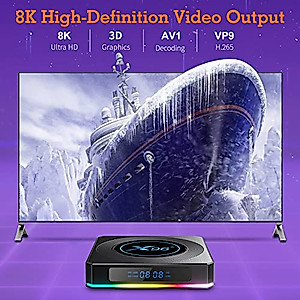 X96 X4 PRO Android TV Box Android 11 TV Box with Amlogic S905X4 Quad-Core 64bits A55 1000M LAN Dual-WiFi 2.4G/5G, Android Box 4GB RAM 64GB ROM with Wireless Keyboard 8K/6K/AV1/3D/USB 3.0/BT 5.0