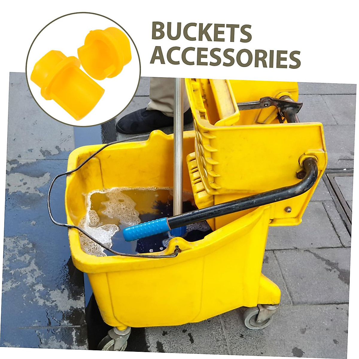 SOLUSTRE 1 Pair Yellow Mop Wringer Down Press Wringer Mop Bucket Wringer Only Mop Strainer Industrial Cleaning Accessories for Commercial Floor Mopping Buckets