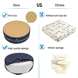 Zicac Kids' Anti-Slip Chair Seat Cushion- Dining Seat Pad Dismountable Round Seat Cushion (Blue Star)