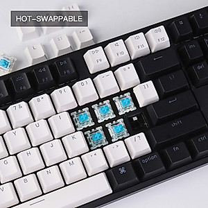 Keychron C1 Hot-swappable Wired Mechanical Keyboard with Gateron G Pro Blue Switch/Double-Shot ABS Keycaps/White Backlight/USB Type-C Cable, Tenkeyless 87 Keys Computer Keyboard for Mac Windows PC