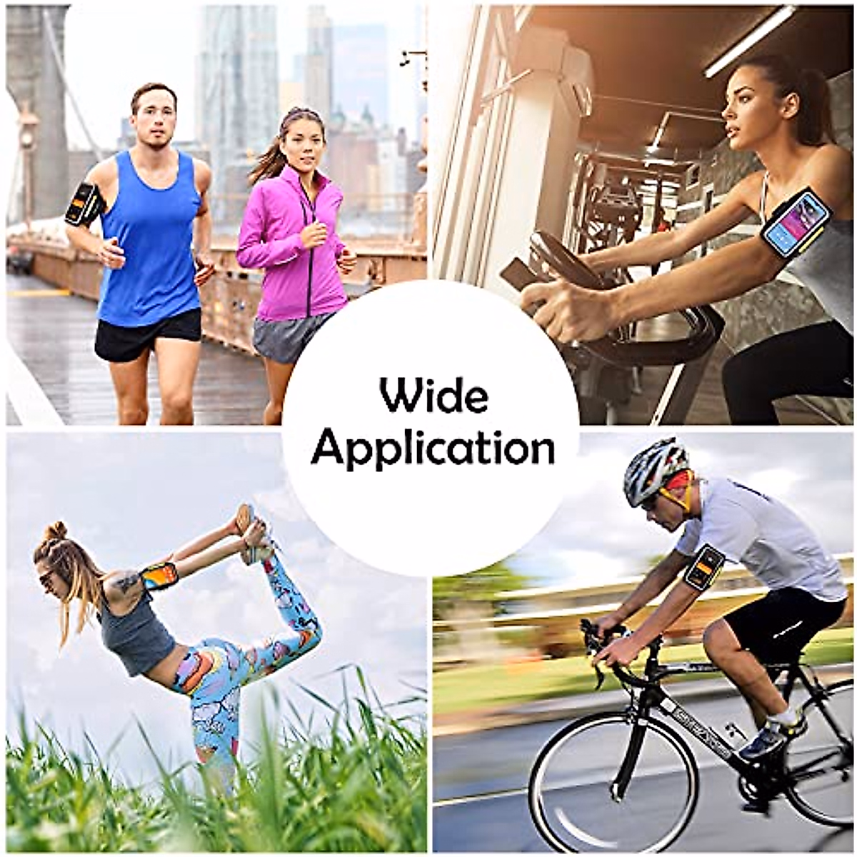 Running Armband with Airpods Bag Cell Phone Armband for iPhone 14 13 Pro 14 Plus 12 11 XR XS, Galaxy S20/S10 Water Resistant Sports Phone Holder Case & Zipper Slot Car Key Holder for 6.5 inch Phone