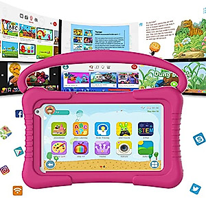 BYANDBY Tablet for Kids, 7 inch Tablet, Android 11 OS, 2GB+32GB ROM, Safety Eye Protection Screen, WiFi, Bluetooth, Dual Camera, Parental Control APP, Educational, Games, Tablet with Shockproof Case