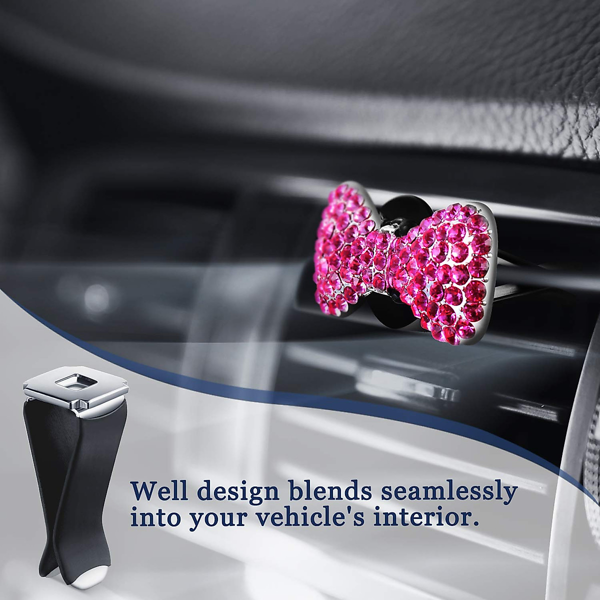 40 Pieces Square Head Car Air Vent Clips 12.66 mm Auto Air Conditioner Outlet Clips Air Freshener Clips for Car Air Vent Decoration (Black)