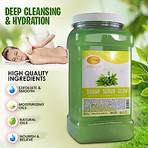 SPA REDI - Sugar Body Scrub, Green Tea, 128 Oz - Exfoliating, Moisturizing, Hydrating and Nourishing, Glow, Polish, Smooth and Fresh Skin - Body Exfoliator