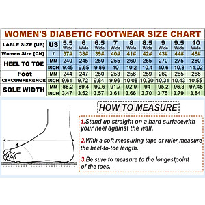 Women's Wide Width Diabetic Walking Shoes Comfort for Elderly Womens Edema Swollen Feet, Lightweight Breathable Adjustable Closure Air Cushion Sneakers Easy On and Off(8.5#, Black-Grey)