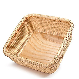 Teng Tian Nantucket Baskets Napkin Baskets Woven Basket Rattan Basket Storage Basket Sewing Baskets longaberger Wicker Nested Party Baskets Sewing Storage Hand-woven rattan square tray