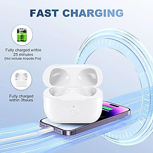 Wireless Charging Case Compatible with AirPods 3rd Generation Charging Case Replacement Charger Case Cover Compatible with Air Pods 3 Gen with Bluetooth Pairing Sync Button Quick-Pairing Button HCW