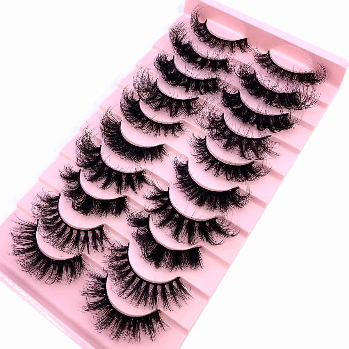 HBZGTLAD Soft Mink Eyelashes 3D Curl Winged End Eye Elongated Fake Lashes Thick Handmade Natural False Eyelash Messy Cross Lash Wholesale (MX-3)