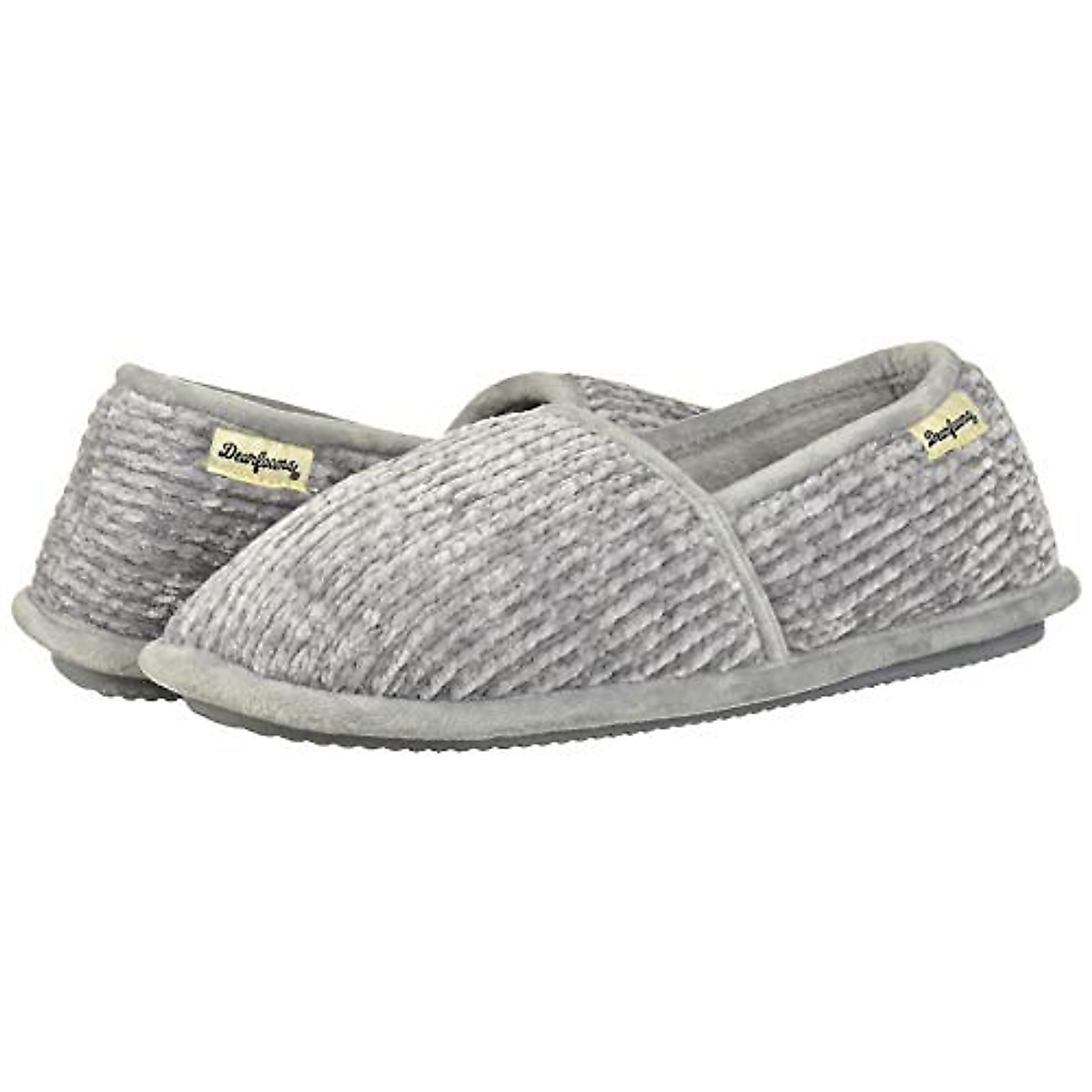Dearfoams Women's Chenille A-Line Slipper, Sleet, Large
