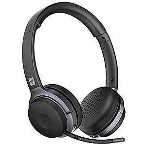 TZS Wireless Headset for Laptop, Bluetooth Headphone with Detachable Boom Mic, On Ear Headphones Noise Cancelling with Mute Function & 26H Talk Time for Home/Office Compatible with iOS and Android