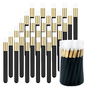 Dpolla 30 Pieces Lash Shampoo Brush for Nose Pore,Peel Off Blackhead Brush Remover Tool,Facial Cleansing Brushes,Eyelash Extensions Cleansing Brush Washing Brush(Black,5.5 inch)
