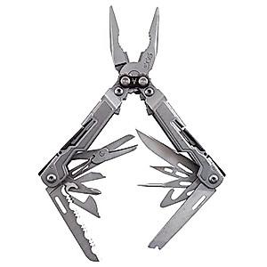 SOG Multitool Pliers Pocket Knife – PowerPint EDC Tool and Compact Lightweight Multi Tool w/ 18 Multitools in Multi-Purpose Tool (PP1001-CP)
