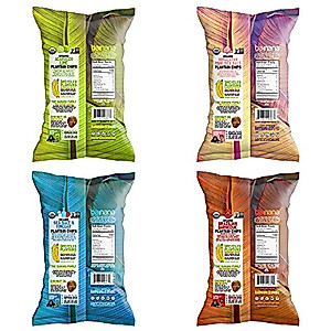 Barnana Organic Plantain Chips - Variety Pack - 5 Ounce, 4 Pack Plantains - Barnana Salty, Crunchy, Thick Sliced Snack - Best Chip For Your Everyday Life - Cooked in Premium Coconut Oil