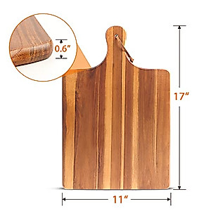 HOMEXCEL Acacia Wood Cutting Board for Kitchen,Cutting Board with Handle,Chopping Board 17"X11"for Meat, Cheese, Bread, Vegetables,Fruits and More