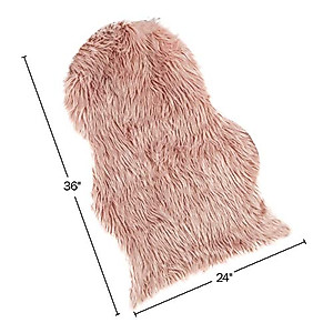 Sheepskin Throw Rug Faux Fur 2x3-Foot High Pile Soft and Plush Mat for Bedroom, Kitchen, Bathroom, Nursery & Office by Lavish Home