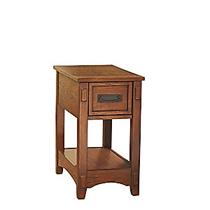 Signature Design by Ashley Breegin New Traditional Wooden Chair Side End Table with 1 Drawer and 1 Fixed Shelf, Brown