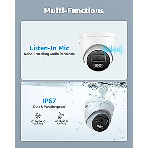 ANNKE 4K PoE Security Camera System with Audio Recording, 8 Channel 12MP H.265+ NVR with 4Pcs 8MP IP Turret Cams, Wide-Angle, IP67 Waterproof, Smart Dual Light, AI Human&Vehicle Detection(2TB HDD)