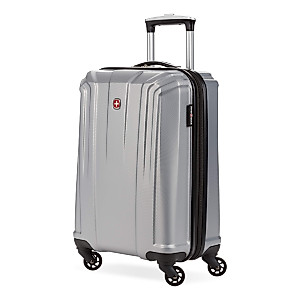 SwissGear 3750 Hardside Luggage with Spinner Wheels, Silver, Carry-On 18.5-Inch