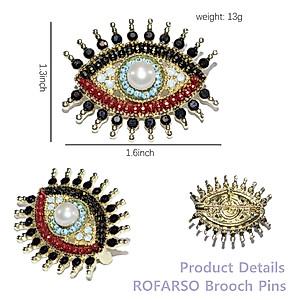 Lucky Charm Evil Eye Aojo Brooch Pin for Women Fully-Jewelled with Freshwater Pearl& Rhinestone Crystal for Wedding Party Prom Gift Necklace Dual Use Lapel Pin Accessories for Shawl Scarf Buckle