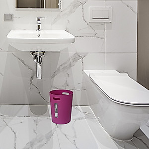 HMQCI Small Trash Can Round Plastic Wastebasket, Garbage Container Bin, 1.5 Gallon Capacity (Purple, 1.5 Gallons (2 Pack))