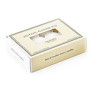 D'light Online Long 10 Hour Burn Time Unscented Votive Candles - for Birthdays, Baby Shower, Home Decoration and Weddings (White, 10 Hour - Set of 12)