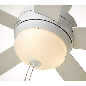 Luminance Kathy Ireland Home Summerhaven LED Ceiling Fan with Light Kit, 52 Inch | Outdoor Wet Rated Fixture with Weather Resistant Blades | Includes Candelabra Base Bulbs and Pull Chain, Satin White