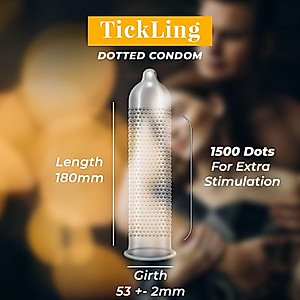 NottyBoy Super 1500 Dots Condoms for Men - 10 Count | Extra Dotted | Stimulation-Boosting | Textured | Studded | Dot-Patterned | Nubbed for More Sensations