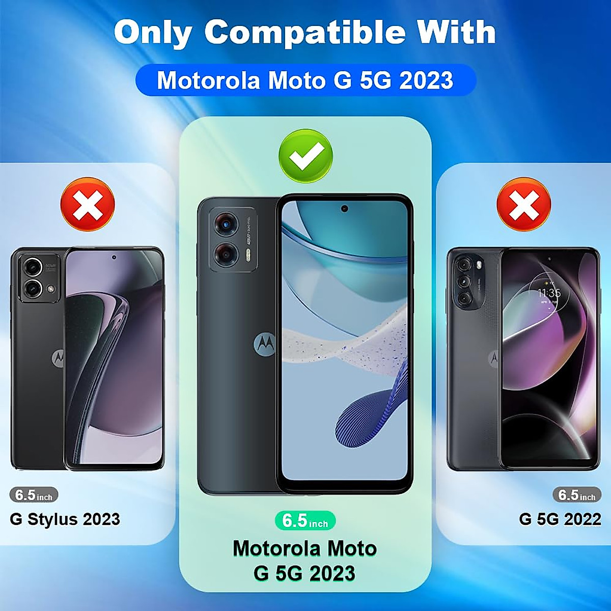 RONFUS 2+2 Pack Tempered Glass Screen Protector for Motorola Moto G 5G 2023 [Not Fit for 2020-2022 Model] with Camera Lens Protector,Ultra HD, 9H Hardness