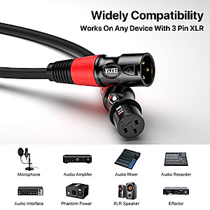 EBXYA XLR Cable 25 Ft 2 Packs DMX Cable with 3 Pins Male to Female for Stage Lighting Patch Cable