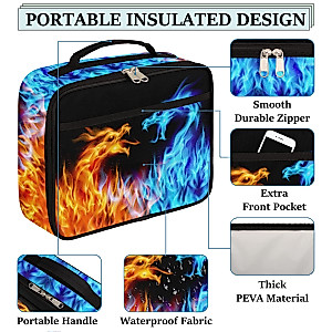 WMWXER Lunch Box for Boys and Girls Pirate Ship Ocean Insulated Lunch Box Bag Water-Resistant Reusable Thermal Lunchbox Cooler Tote with Mesh Pocket for Women Men Picnic Work School