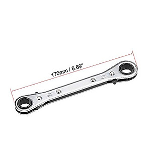 uxcell Reversible Ratcheting Wrench, 1/2-inch x 9/16-inch Double Box End, Cr-V