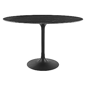 Modway Lippa Round 48" Mid-Century Modern Artificial Marble Dining Table