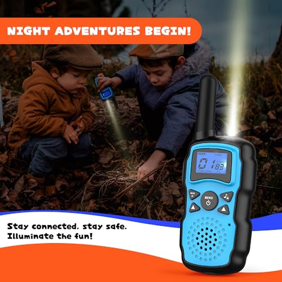 Wishouse Walkie Talkies for Kids 4 Pack,Family Walky Talky Adults Children Radio Long Range,Outdoor Camping Fun Toys Birthday Present Xmas Gifts for 4 5 6 7 8 Year Old Girls Boys No Battery No Charger