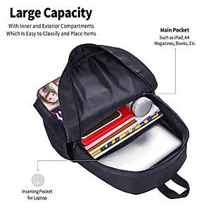 Uzui Tengen 17" Nezuko Backpack Anime Multifunction Bookbag with Side Pockets Durable Laptop Bag for Teen Boys Girls
