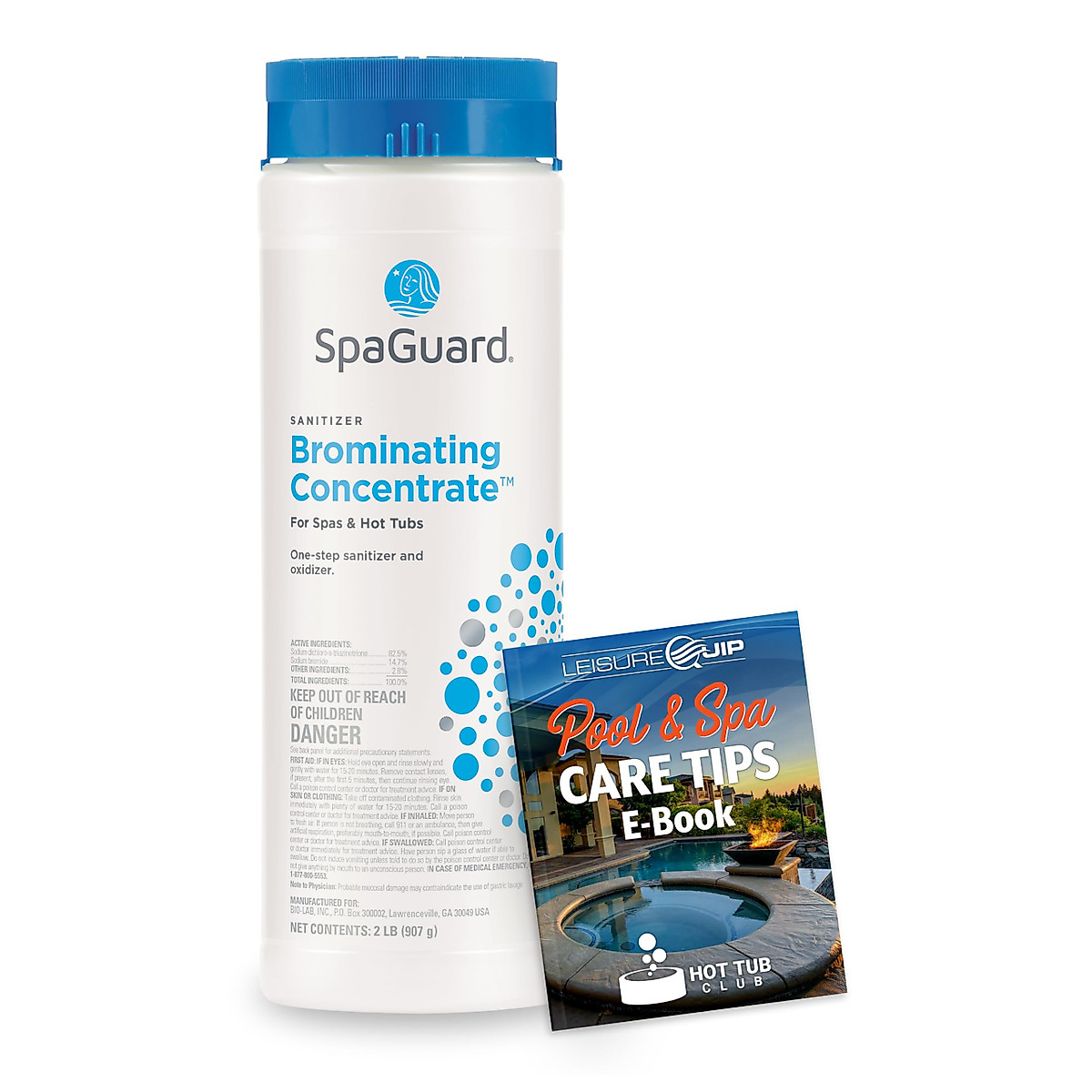 SpaGuard Brominating Concentrate 2lb Granular Hot Tub Bromine Sanitizer with Digital Spa Care Ebook (2lb)