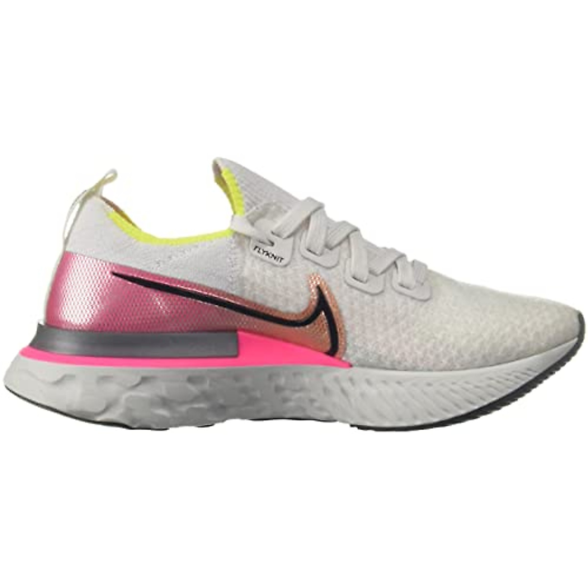 Nike React Infinity Run Flyknit Women's Running Shoe Platinum Tint/Black-Pink Blast Size 8.5
