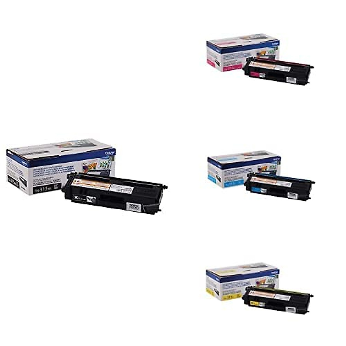 Brother TN-315 Toner -Cartridge (Black, Cyan, Magenta, Yellow, 4-Pack) in Retail Packaging Bundle
