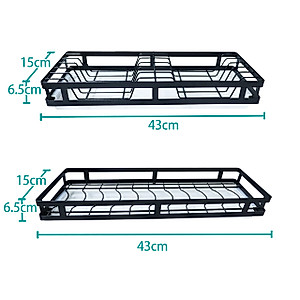 Supfirm Wall Mounted Stainless Steel Dish Drying Rack Fruit Vegetable Storage Basket with Drainboard and Hanging Chopsticks Cage Kitchen Shelf Utensils Organizer (2 Tier)