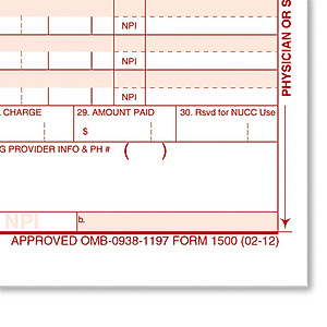 ComplyRight CMS 1500 Healthcare Billing Form | 8.5 x 11 | Medical Billing | Pack of 500
