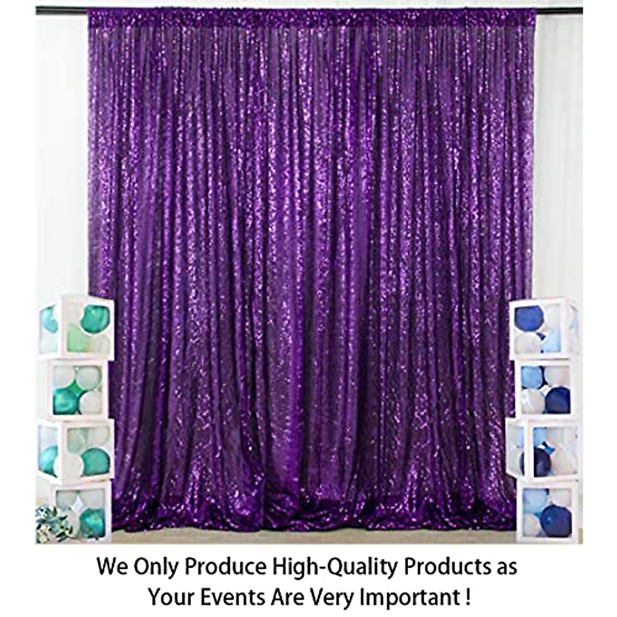 Sequin Backdrop Curtain 5FTx7FT Purple Sequin Photo Booth Backdrop Window Curtain DIY Wedding Backdrop Purple Shimmer Backdrop Baby Shower Backdrop Grad Party Birthday