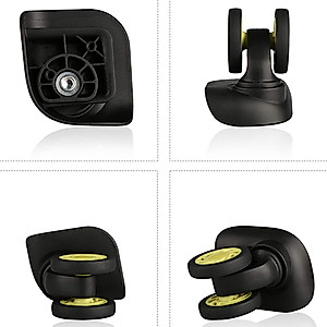 (DL-W208#) Mute Connected Spinner Wheels for Replacement Luggage Wheels Wear Silent Draw bar Box DIY (4 pcs/Set)