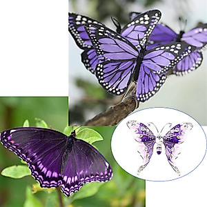 FEELMEM Crystal Rhinestone Butterfly Brooch Pin Blue Color Butterfly Brooches for For Women Girls Wedding/Banquet/Birthday Party (purple)