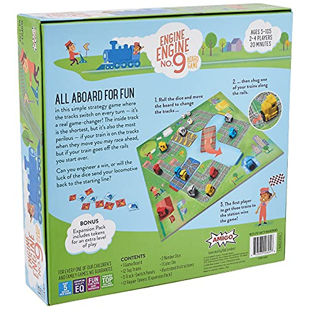 AMIGO Engine Engine No. 9 Kids Board Game with 12 Toy Trains