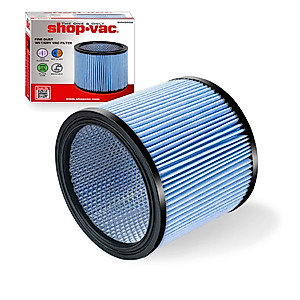 Shop-Vac High Performance 90304/90344 Cartridge Filter, Fits most 4-16 Gallon Shop-Vac Wet/Dry Vacuums, High Efficiency Filtration Paper, Washable and Reusable, 1 Pack