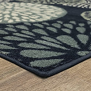 Mohawk Home Aurora Foliage Friends Floral Ornamental Medallions Area Rug, 5'x8', Blue